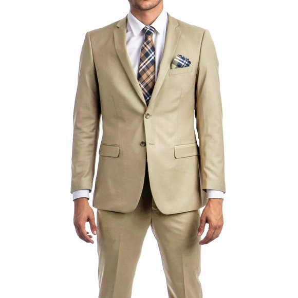 Tazzio | Suits & Blazers | Tazio Slim Fit 2piece Suit Tan | Poshmark